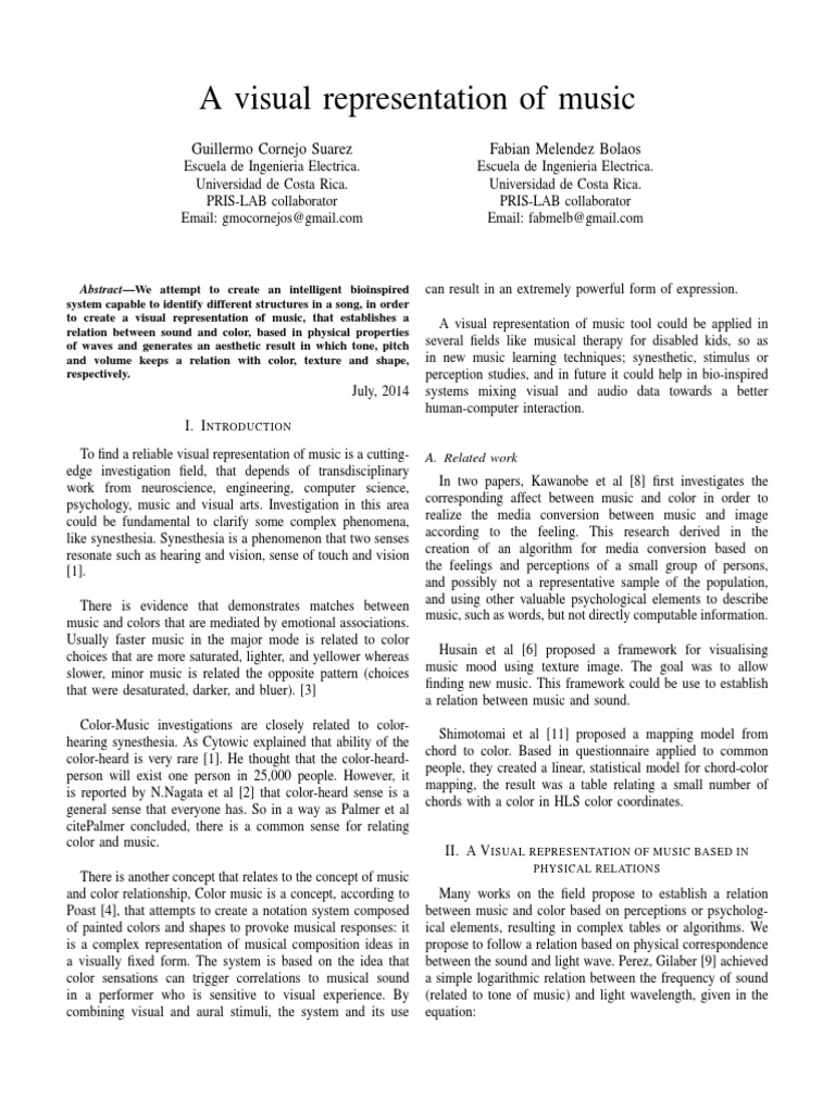 A Visual Representation of Music | PDF