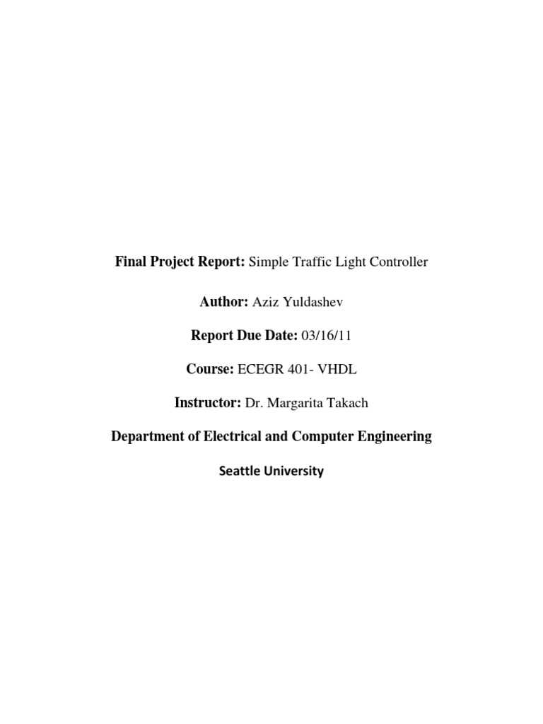 Traffic Light Controller Using Verilog Pdf Traffic Light Traffic