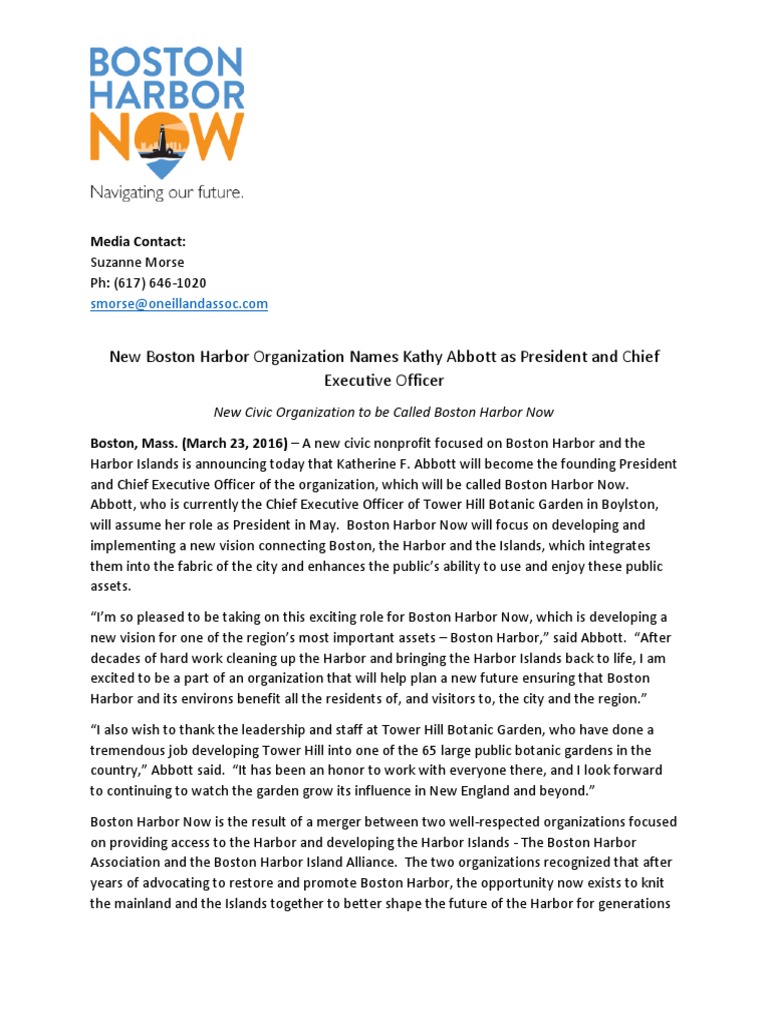 Boston Harbor Now Announcement 03-23-16 Final PDF | PDF | Boston