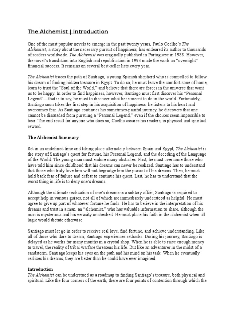 The Alchemist Summary 2 | PDF