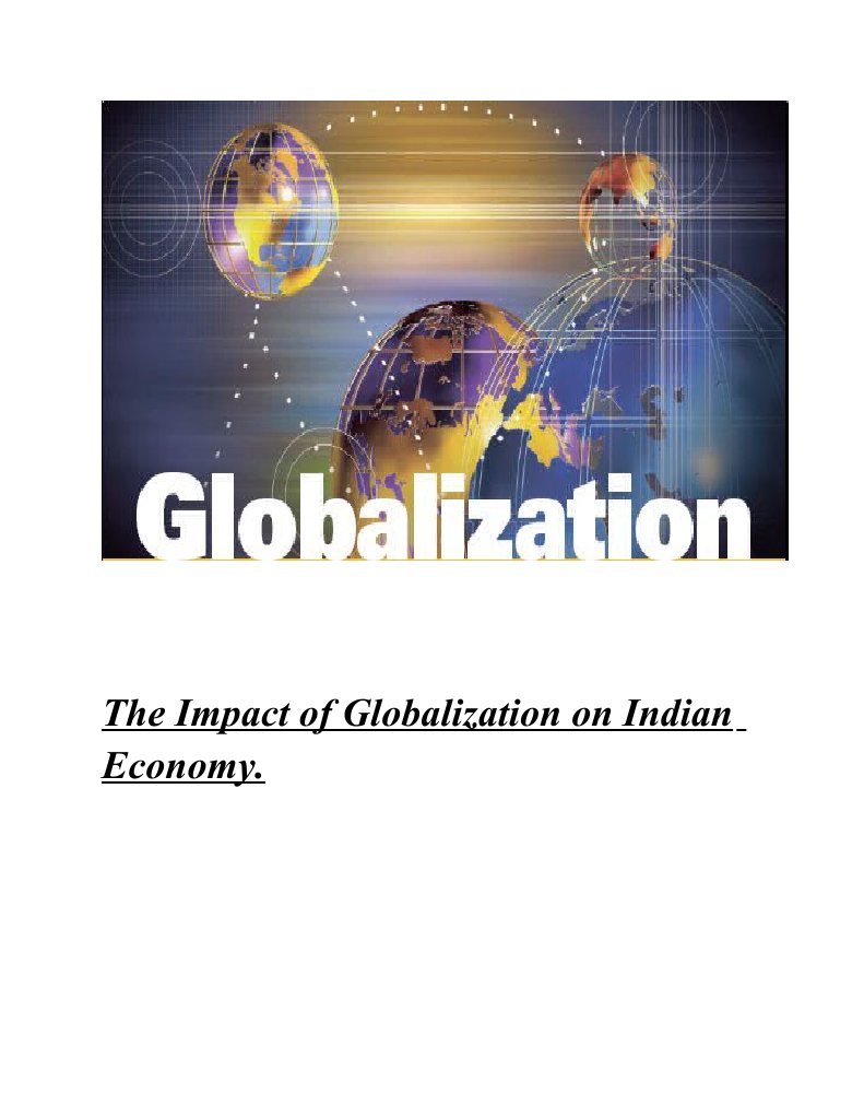 The Impact of Globalization On Indian Economy | PDF | Economy Of India ...