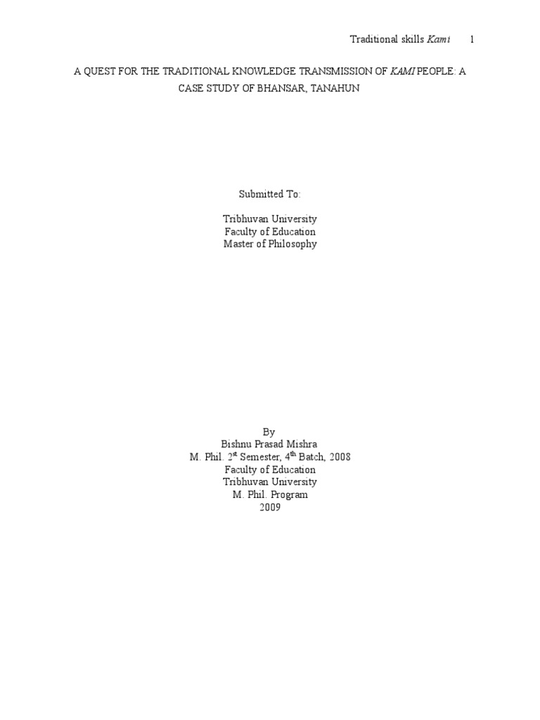 A Quest For The Traditional Knowledge Transmission of Kami People: A ...