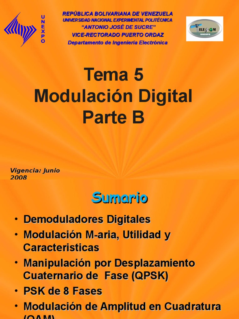 Tema 5b Modulacion Digital | PDF | Modulación | Protocolos de capa física