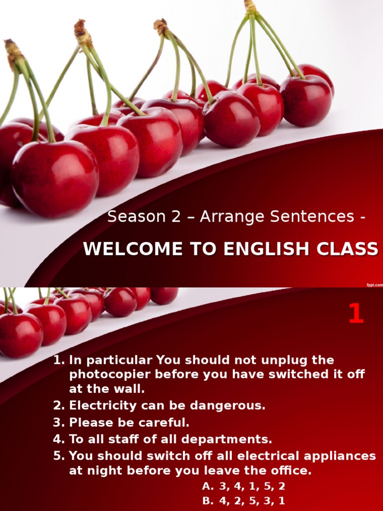 Sentence Arrangement Practice Worksheet | PDF | Cooking | Cuisine