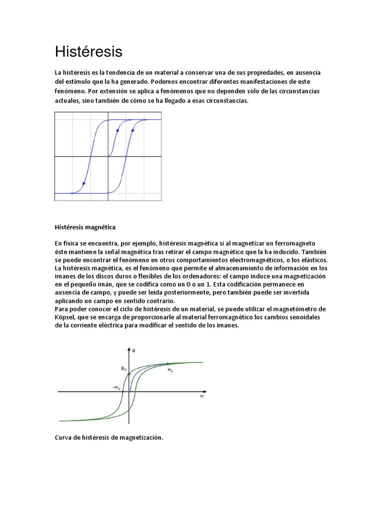Histéresis y Sus Tipos | PDF | Histéresis | Ciencias fisicas