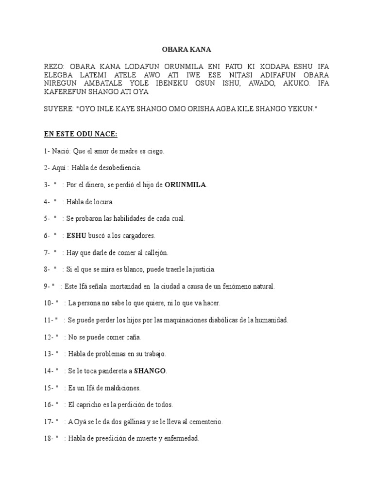 113.obara Kána | PDF | Santeria | Religión y creencia