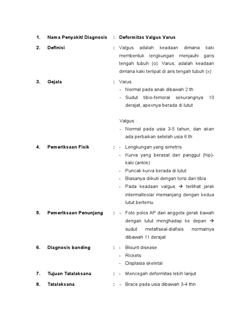 Deformitas Valgus Varus | PDF