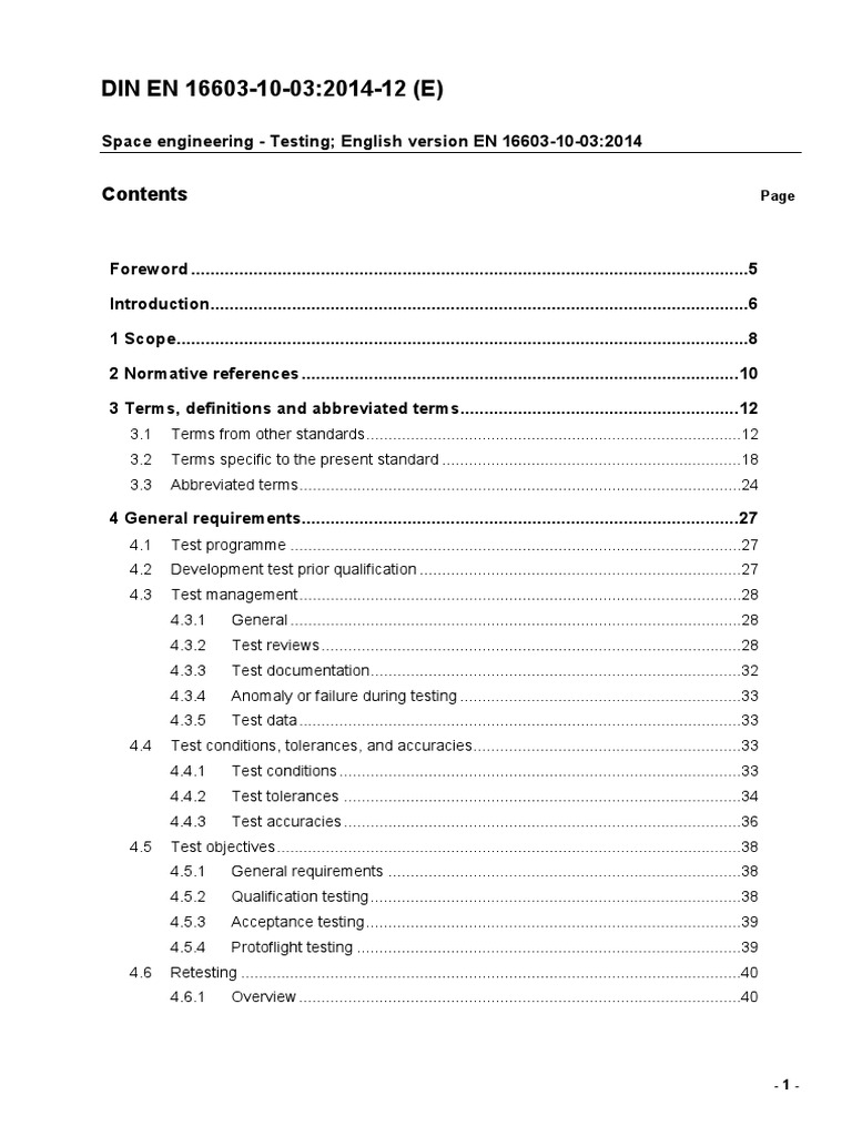 Din En 16603 10 03 2014 12 E Pdf Pdf Verification And Validation Systems Engineering