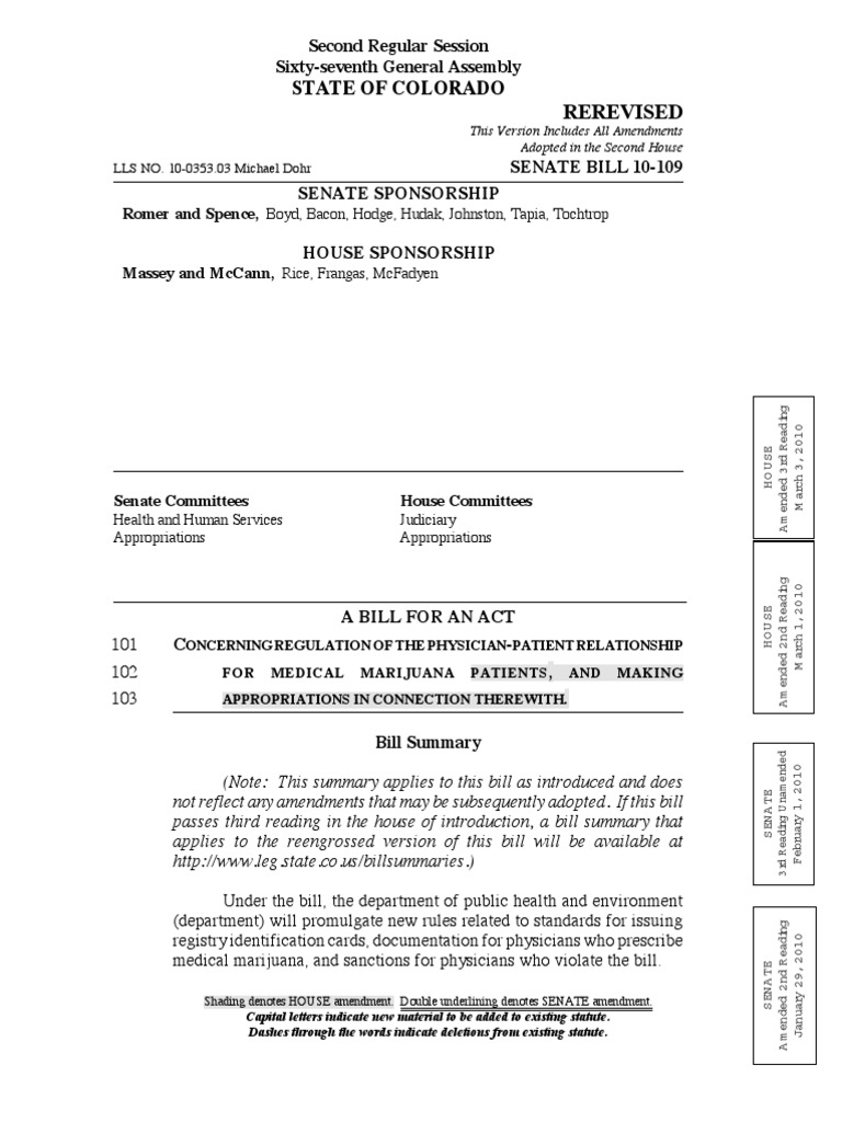 Senate Bill 109 | PDF | Physician | Identity Document