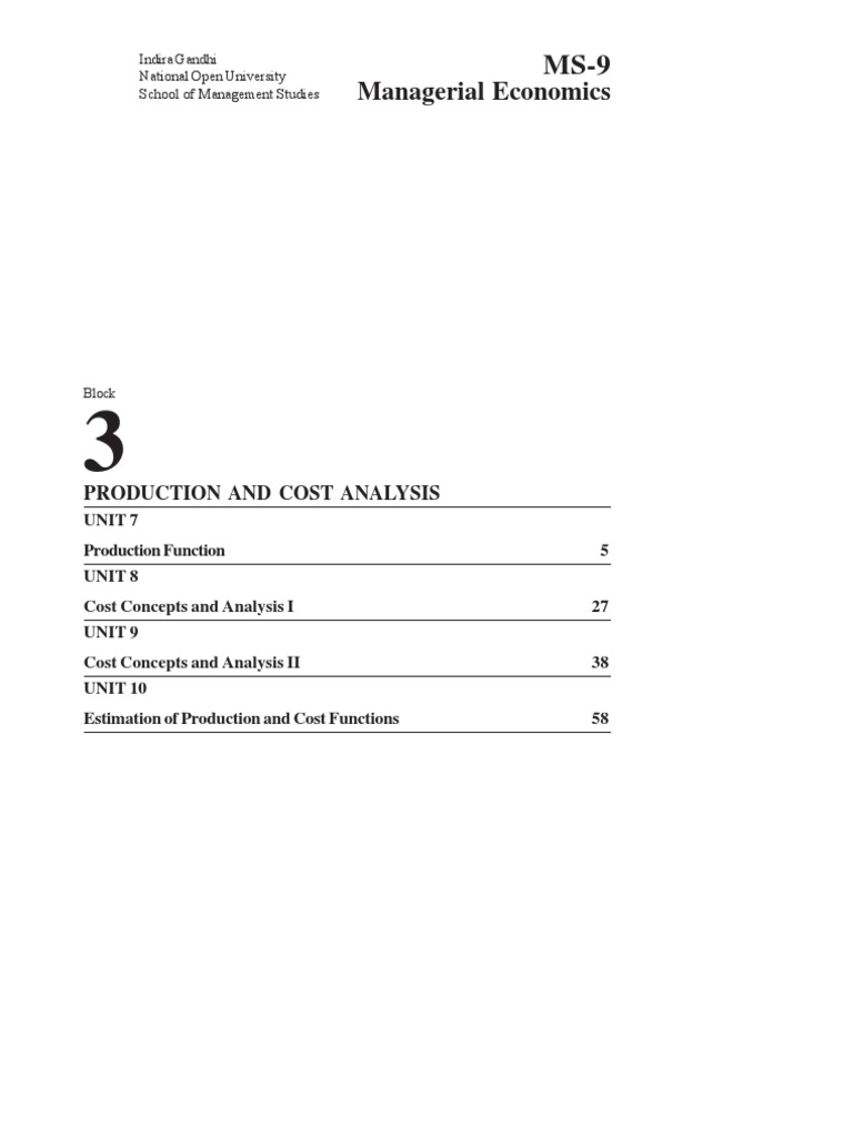 Production & Cost Concepts - Managerial Economics | PDF | Production ...