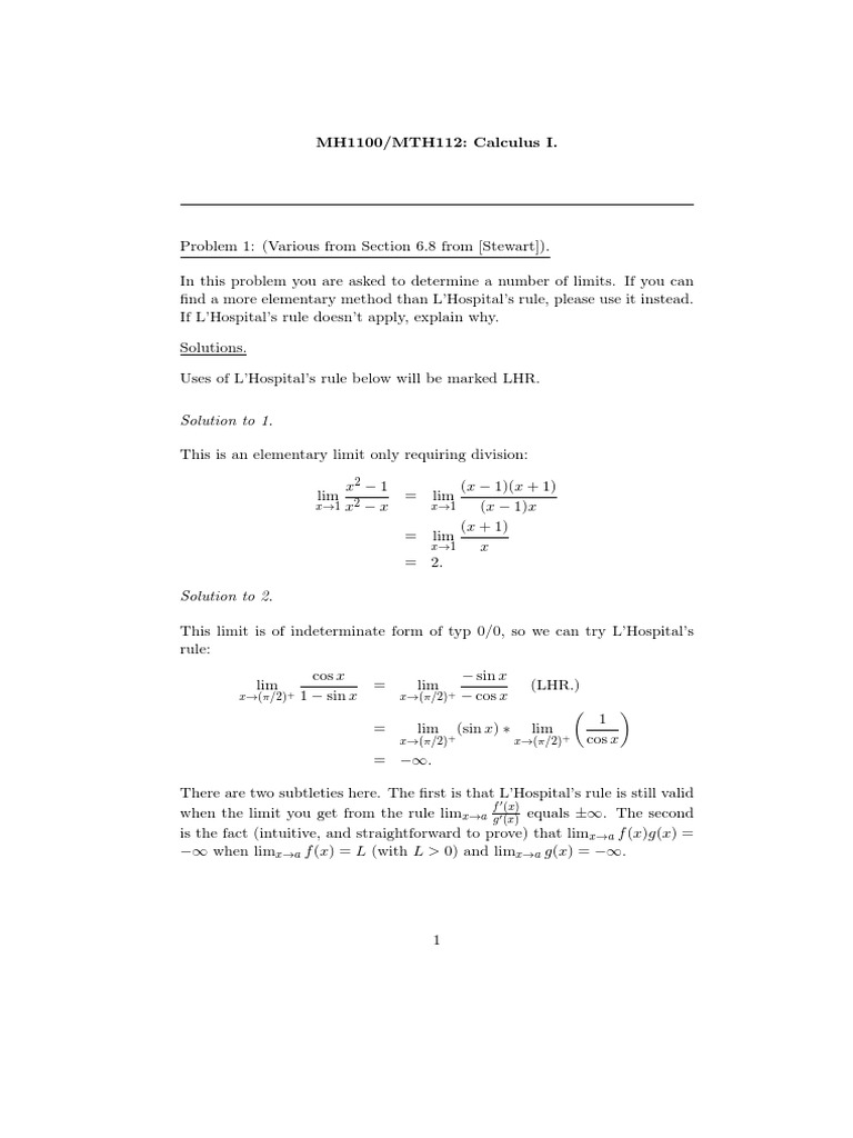 Problem Set 10 Solutions PDF | PDF | Polynomial | Infinity