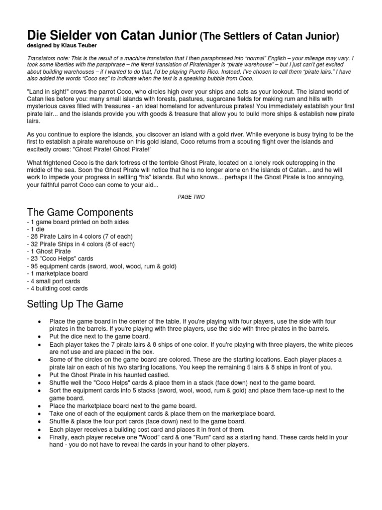 Catan Junior Reglas | PDF | Piracy | Leisure