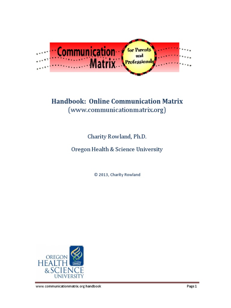 Handbook Communication Matrix | PDF | Symbols | Gesture
