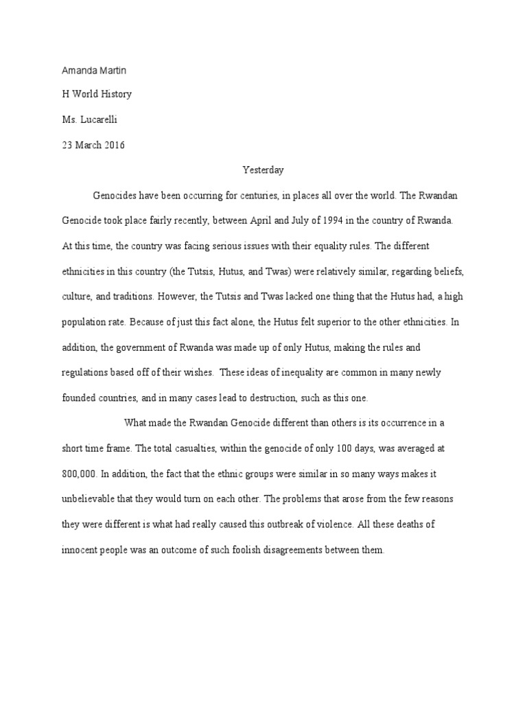 Rwandan Genocide: Causes and Impact | PDF | Social Science | Religion ...