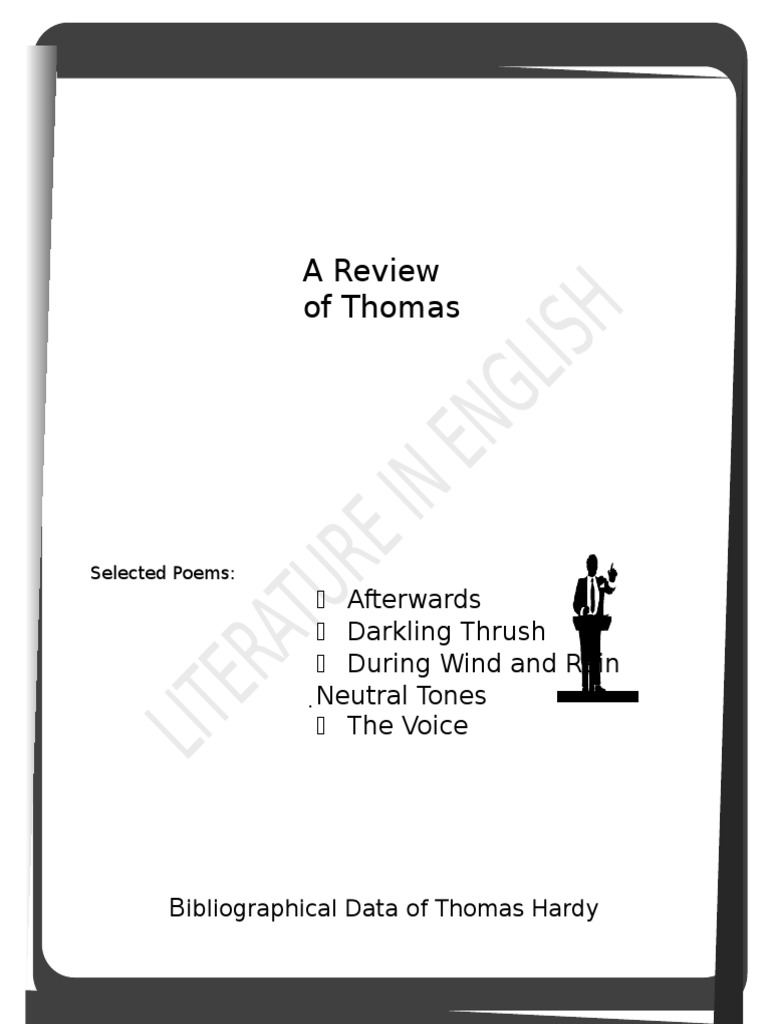 Thomas Hardy: Life and Selected Poems | PDF | Thomas Hardy | Poetry
