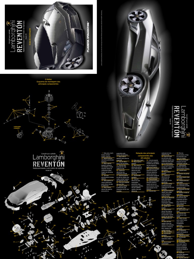Guia de Montagem Lamborghini | PDF | Suspensão (veículo) | Motor de ...