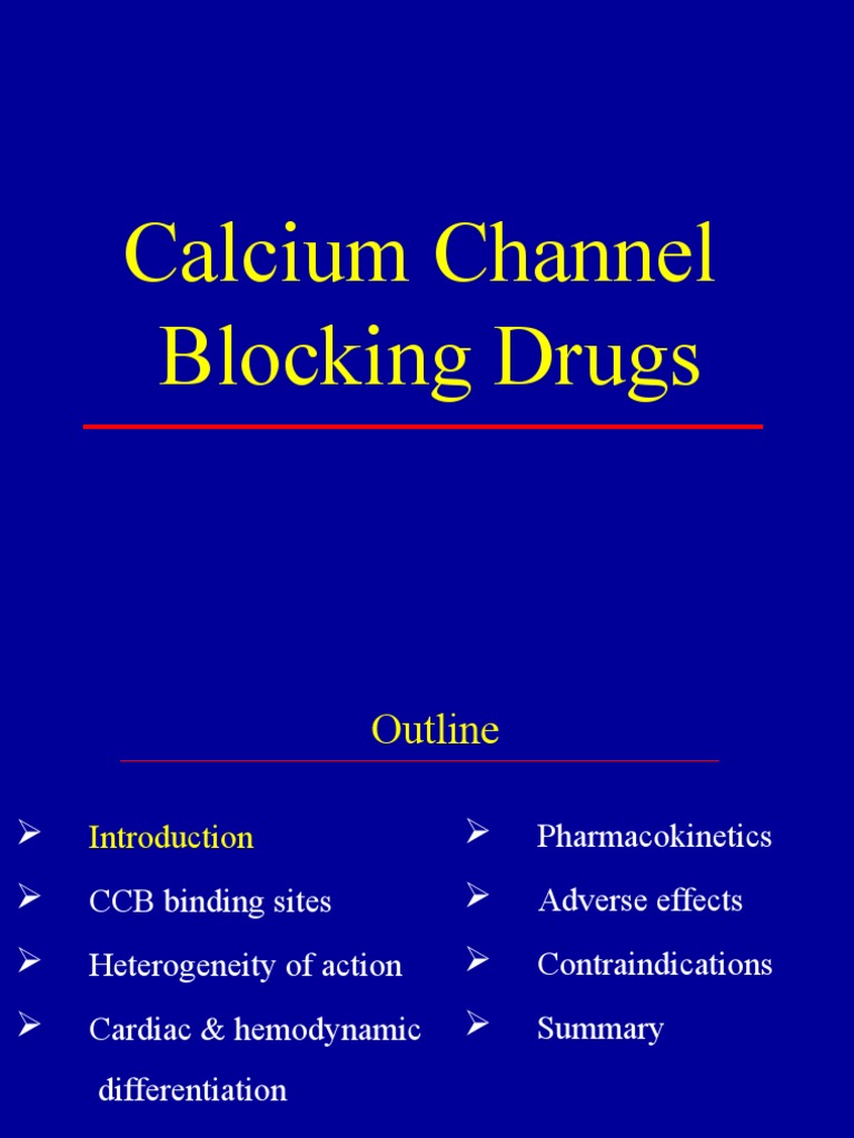 Calcium Channel Blockers Overview | PDF | Calcium In Biology | Muscle ...