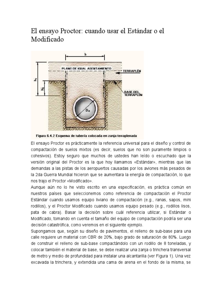El Ensayo Proctor Modificado y Estandar
