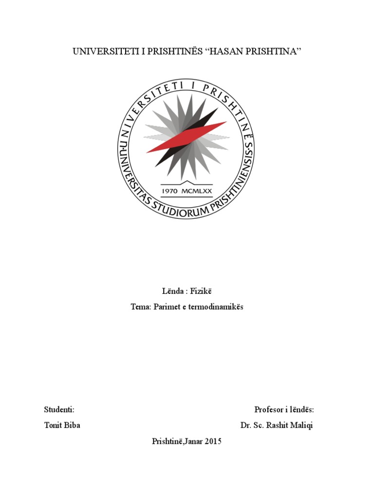 Parimi I Parë I Termodinamikës | PDF
