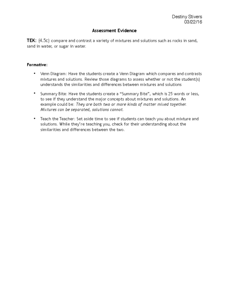 Tek Assessment Formative W Right N | PDF
