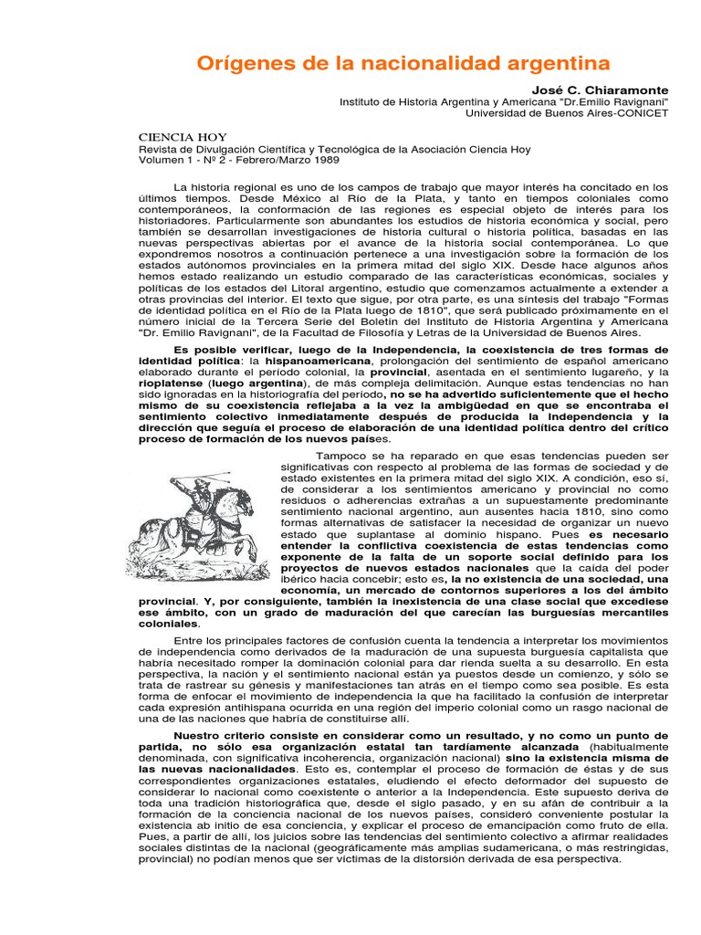 Formación de la identidad argentina | PDF | Nación | Argentina
