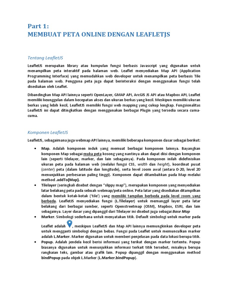 Membuat Halaman Web Dengan LeafletJS | PDF | Metode & Bahan Ajar