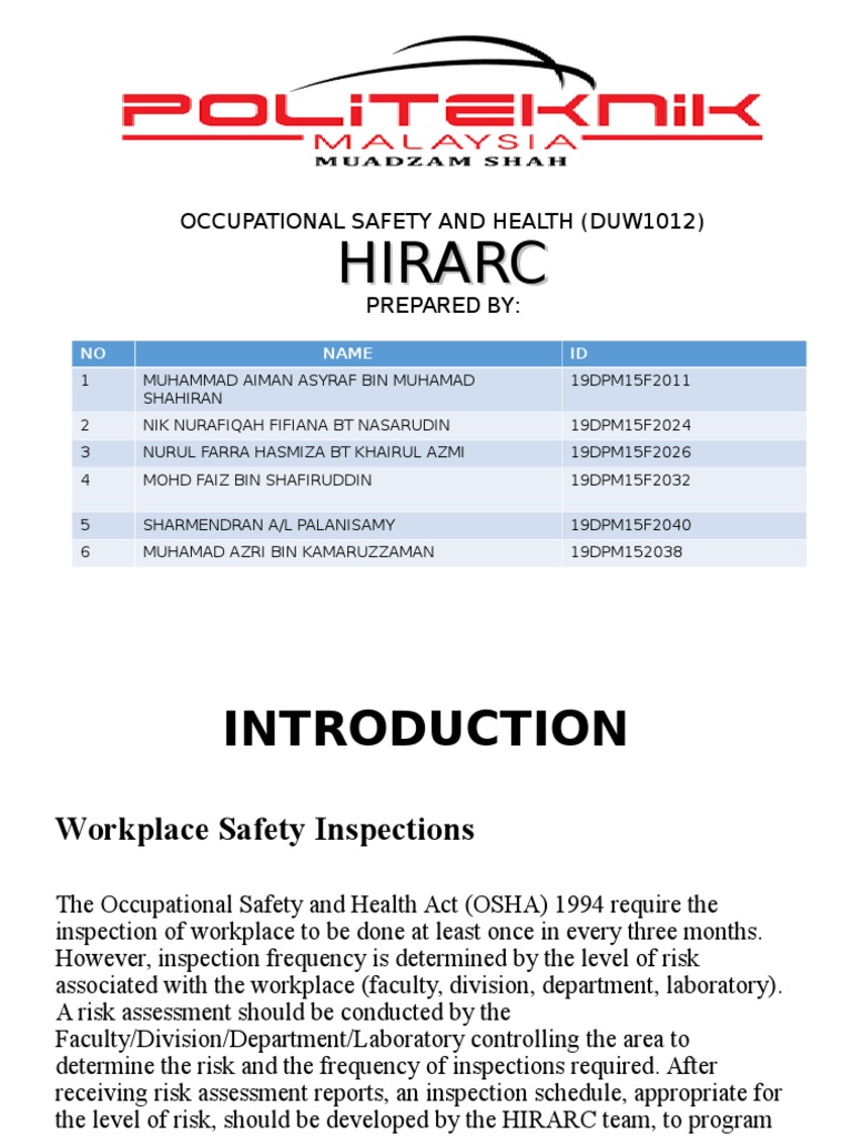 Hirarc 111015175248 Phpapp02 | PDF | Occupational Safety And Health ...