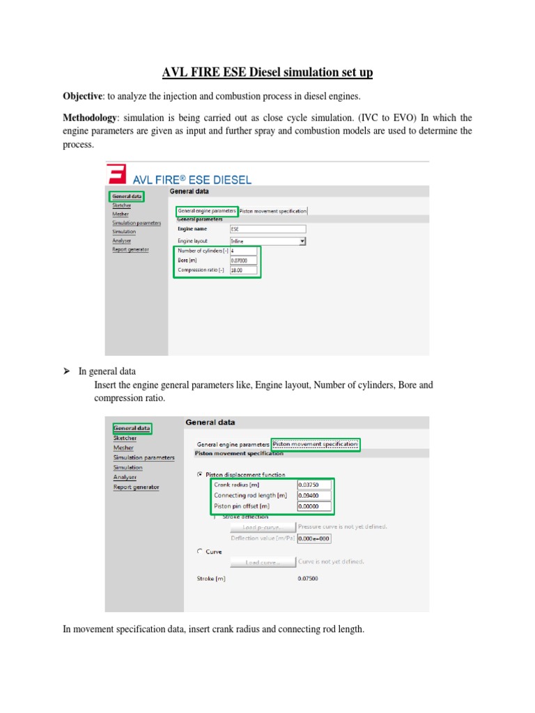 AVL Fire ESE Diesel Setup | PDF | Diesel Engine | Fuel Injection