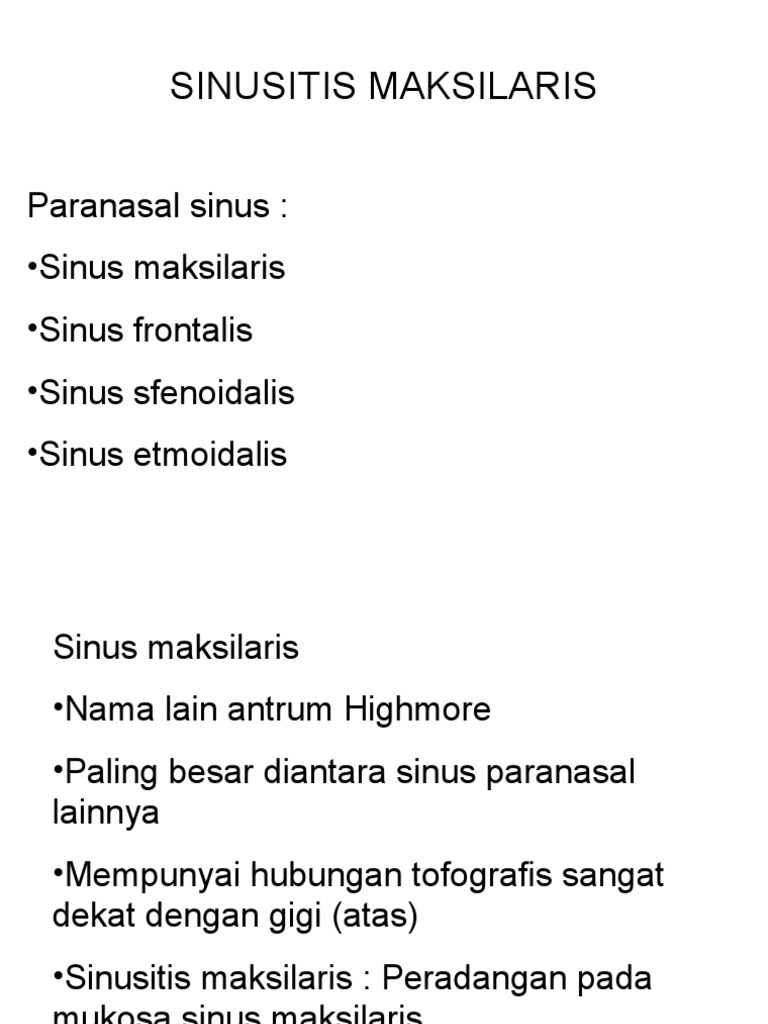 Sinusitis Maksilaris | PDF