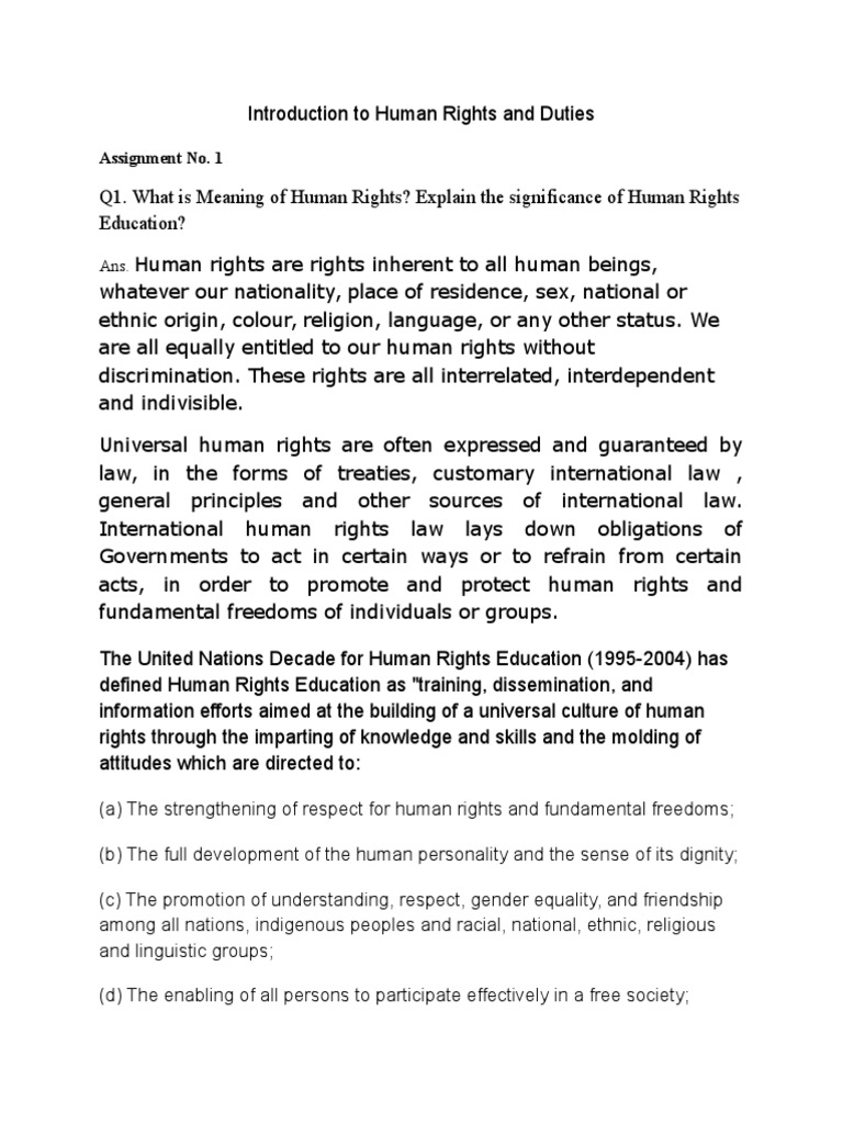 An In-Depth Exploration of Human Rights, Responsibilities, and the ...