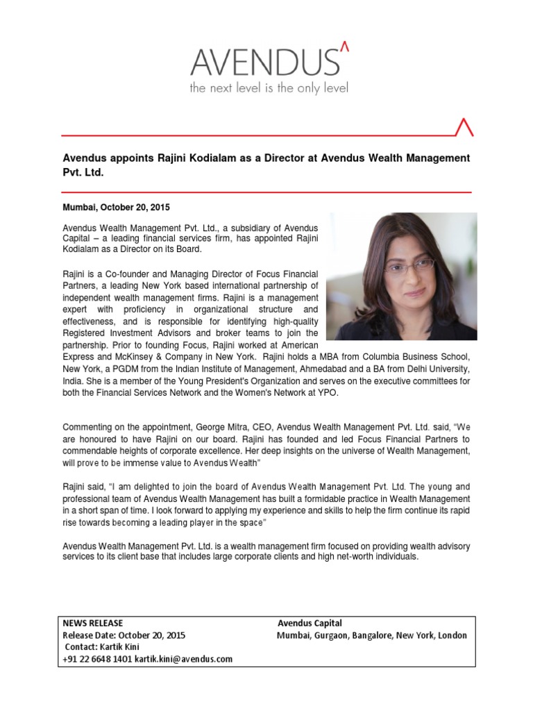 Avendus Wealth Management | PDF | Wealth Management | Business