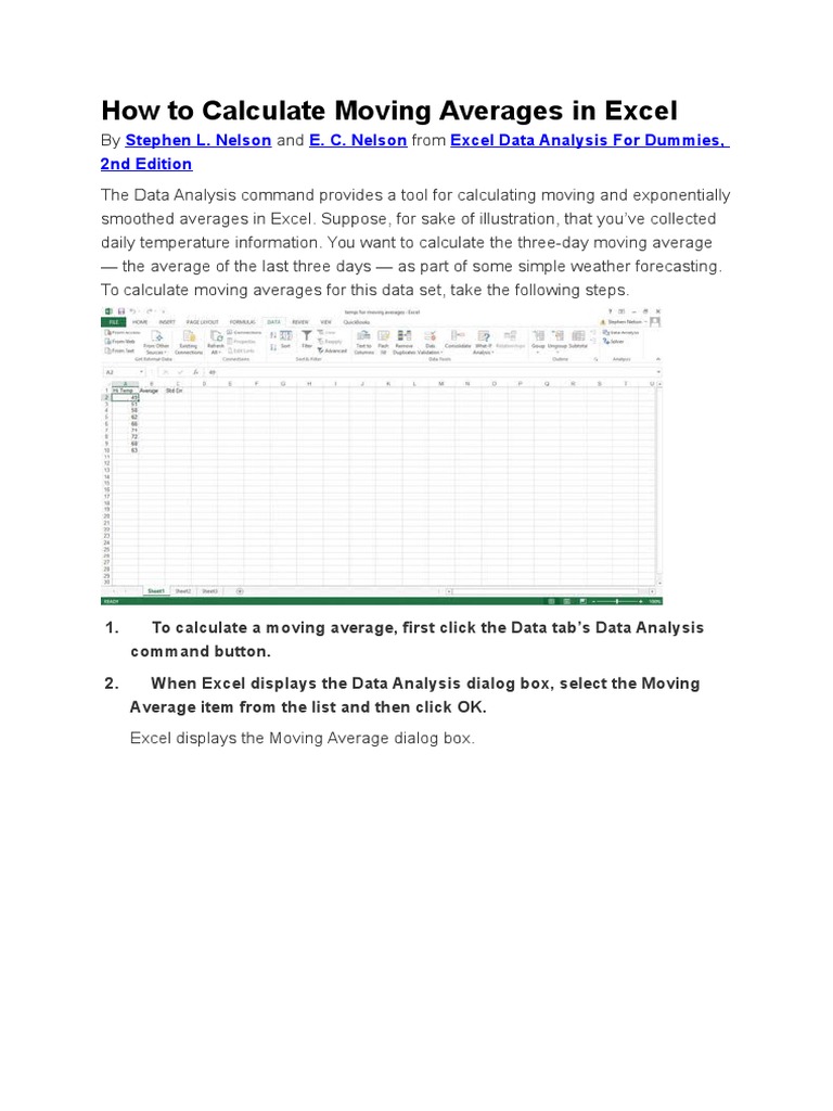 How To Calculate Moving Averages in Excel | PDF | Moving Average | Microsoft Excel