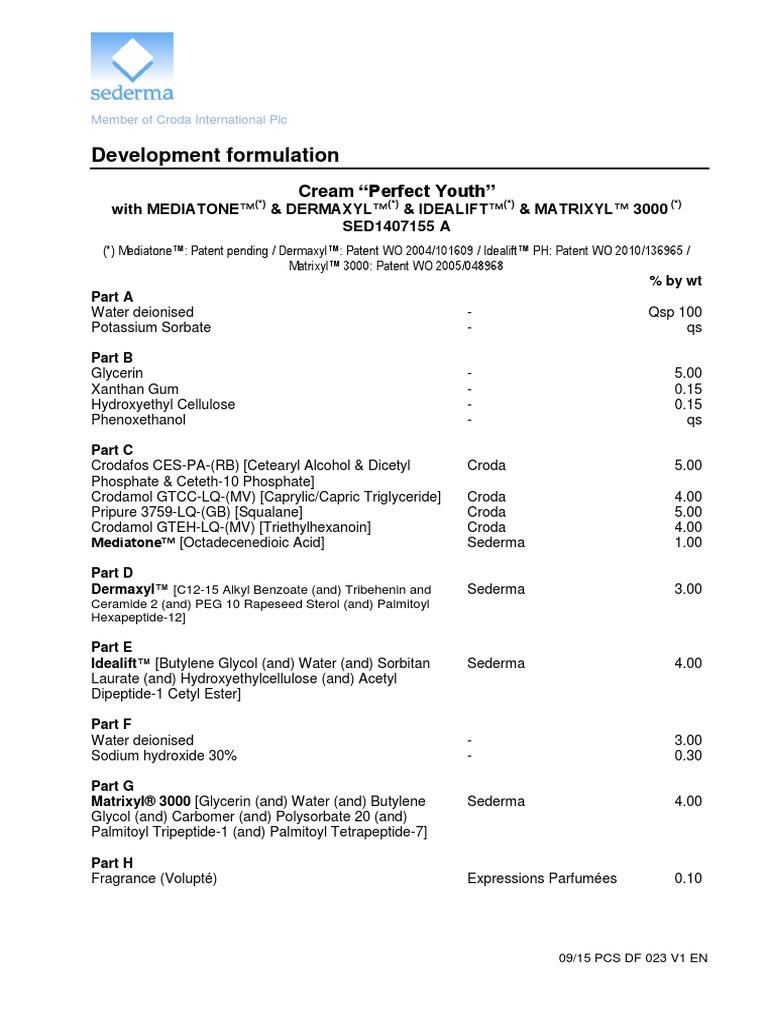 MEDIATONE & Dermaxyl & Idealift & Matrixyl3000 - SED1407155A | PDF ...