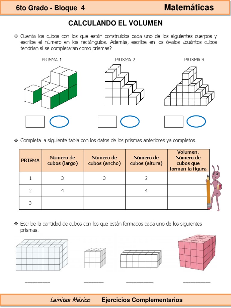 Hojas De Trabajo De Volumen De Quinto Grado Taller De Matemáticas