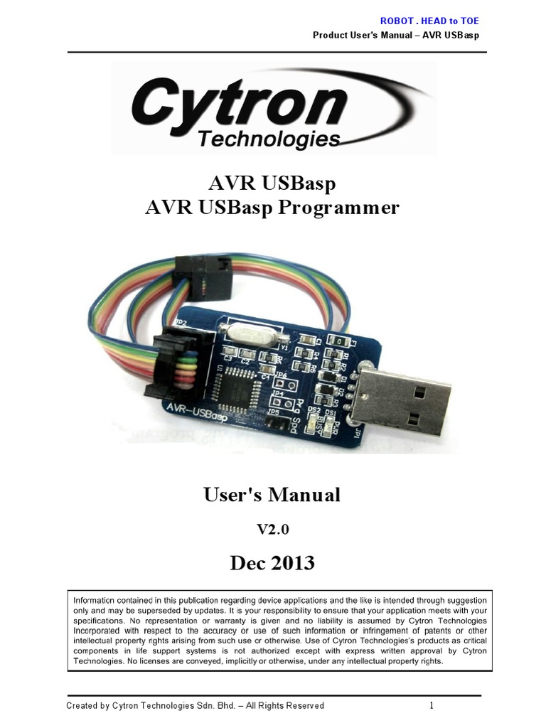 AVR USBasp Programmer User Manual | PDF | Arduino | Office Equipment