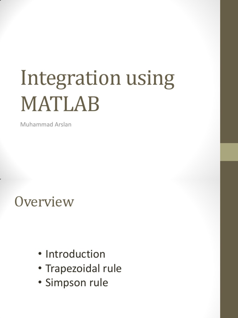MATLAB Integration: Trapezoidal & Simpson | PDF | Teaching Methods ...