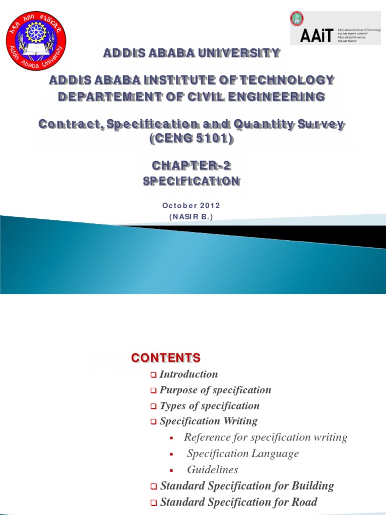 Chapter 2 Specification | PDF | Specification (Technical Standard) | Concrete