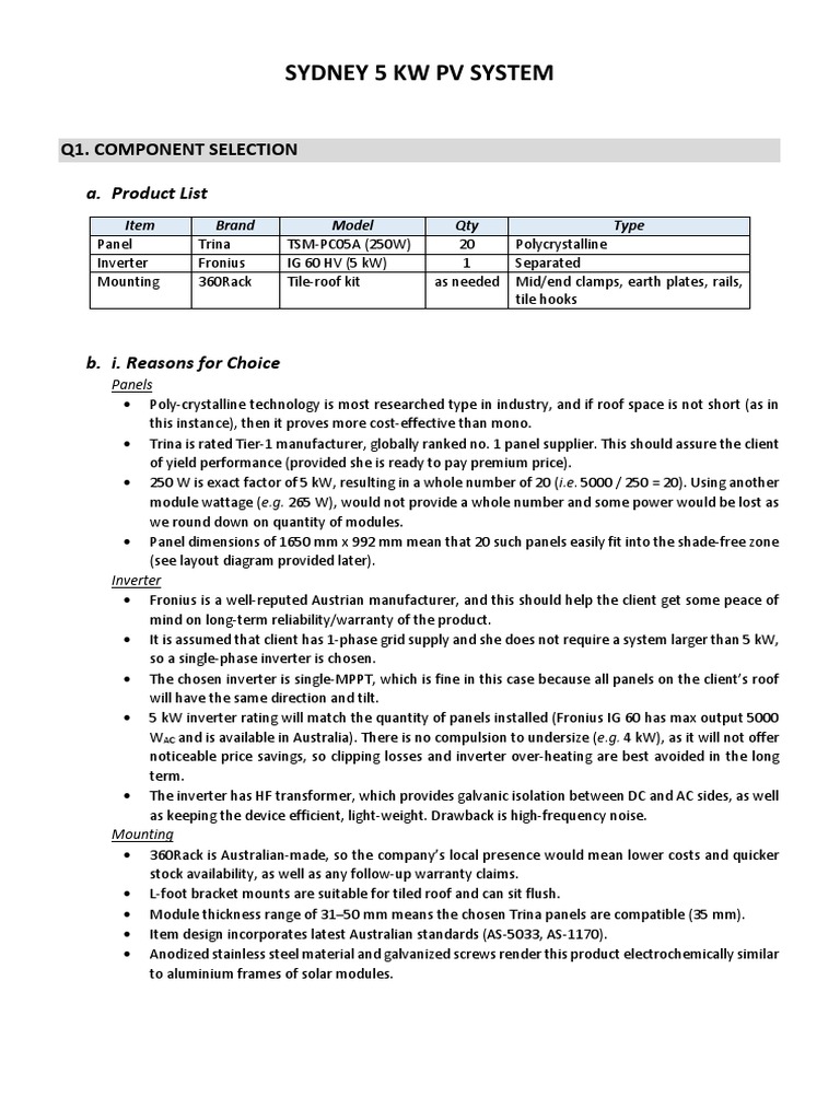 Grid-Connect PV Design Project | PDF | Power Inverter | Photovoltaic System