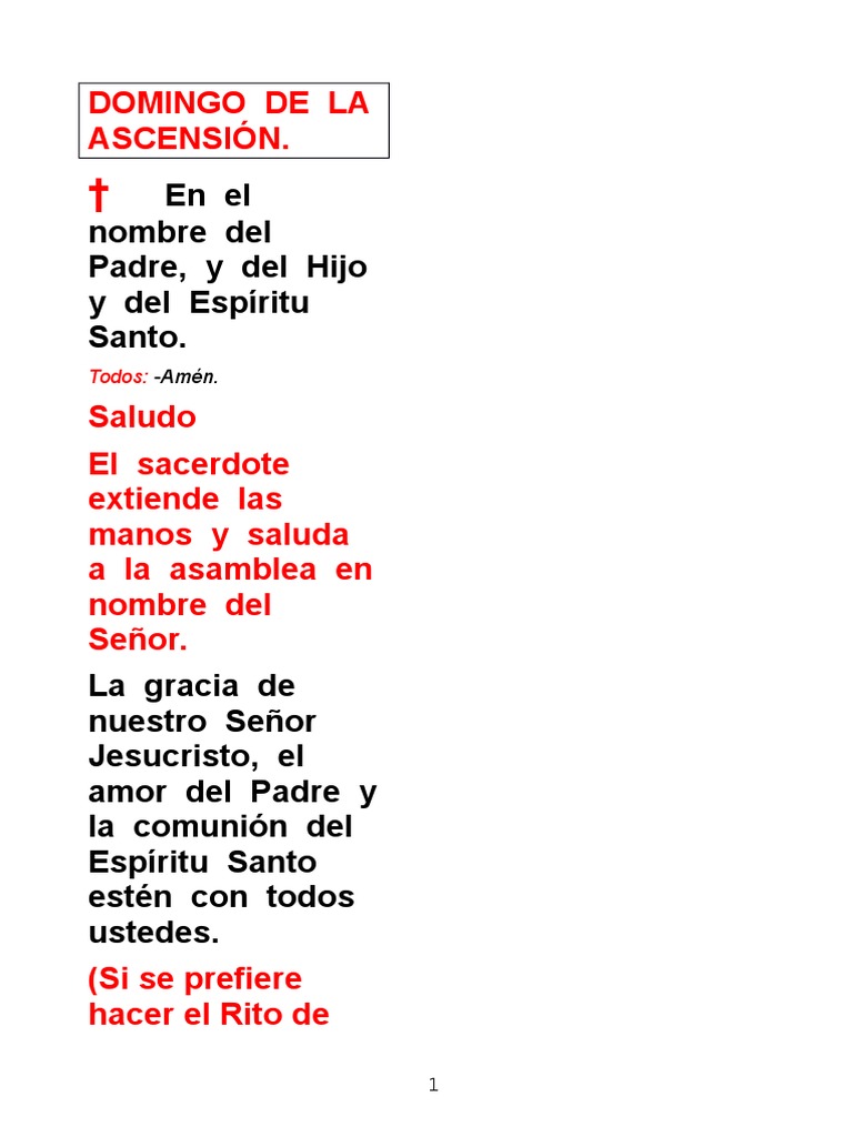 Liturgia del Domingo de la Ascensión | PDF | Cristo (título) | eucaristía