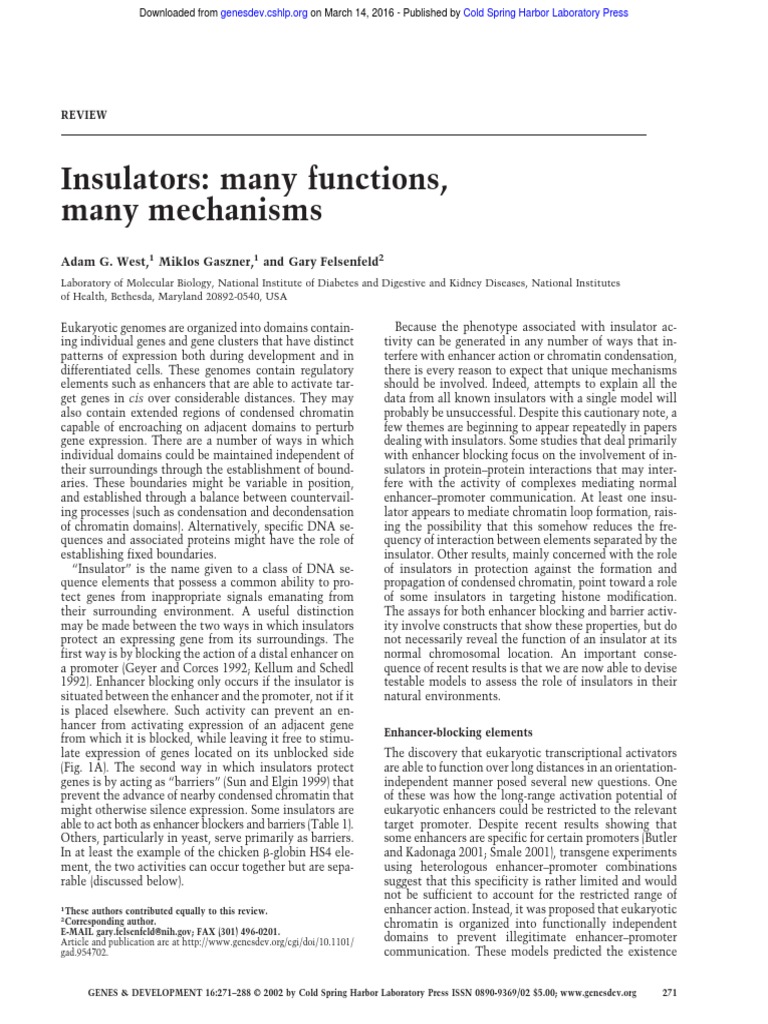 Genes Dev.-2002-West-271-88 | PDF | Promoter (Genetics) | Gene Expression