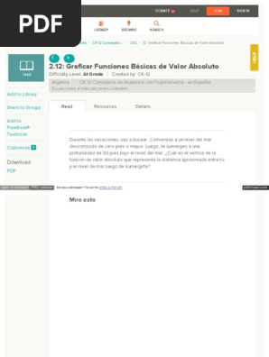 Hoja De Trabajo Para Graficar Funciones De Valor Absoluto