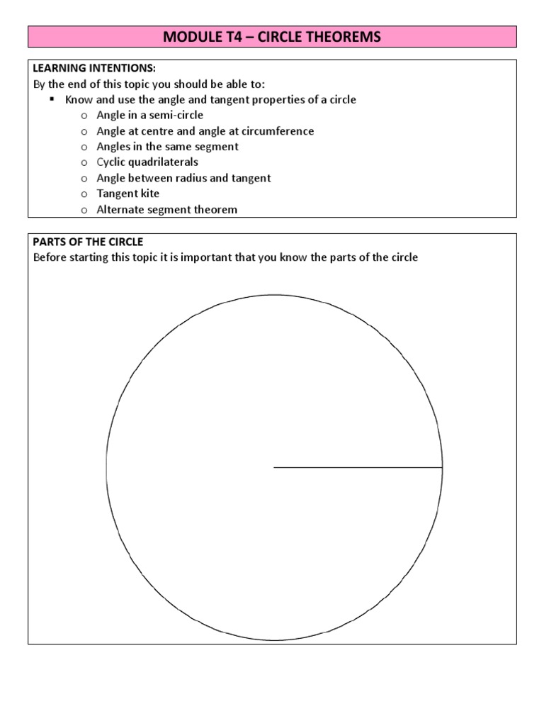 Circle Theorems | PDF | Circle | Angle
