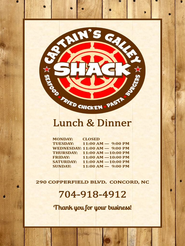 Captain's Galley Menu | PDF