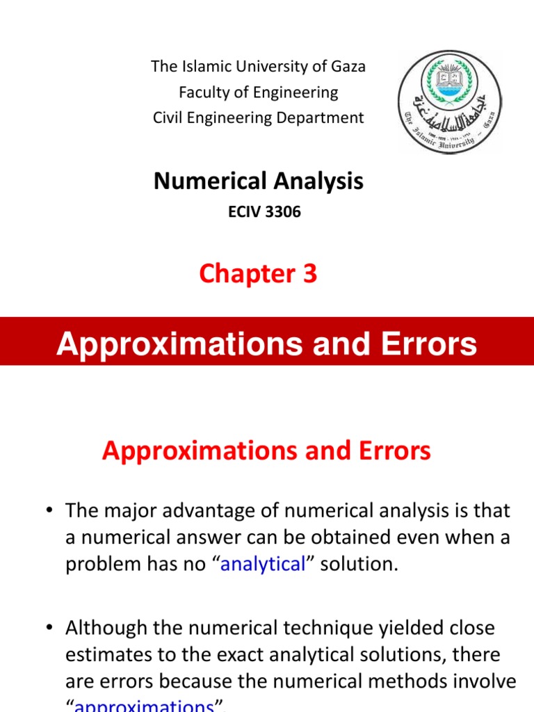 Ch3 Approximations Errors | PDF | Approximation | Numerical Analysis