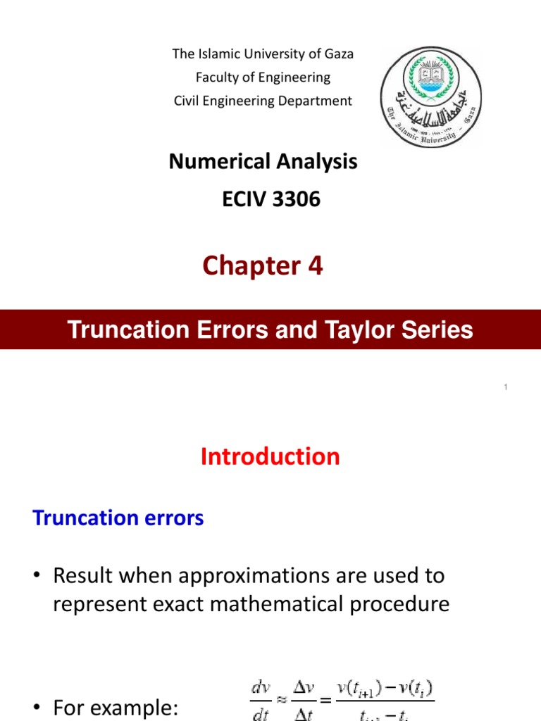 Ch4 Truncation Errors Taylor Series | PDF | Numerical Analysis ...