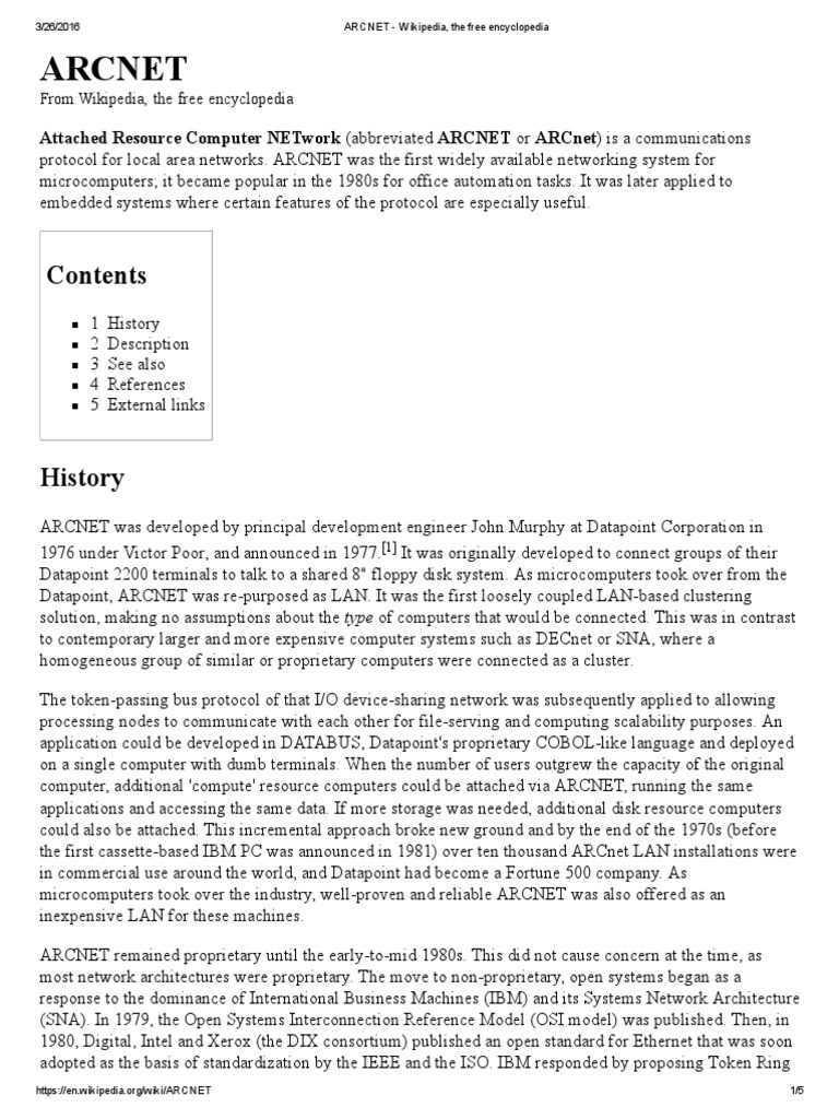 ARCNET | PDF | Ethernet | Network Architecture
