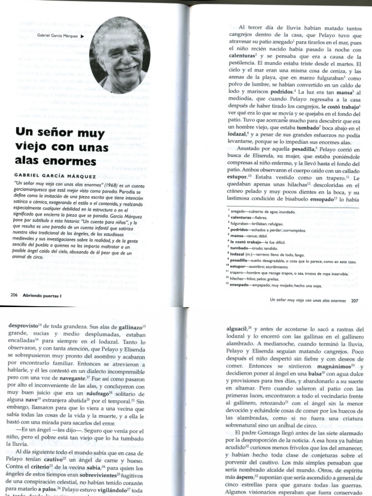 Un Senor Muy Viejo Con Unas Alas Enormes | PDF