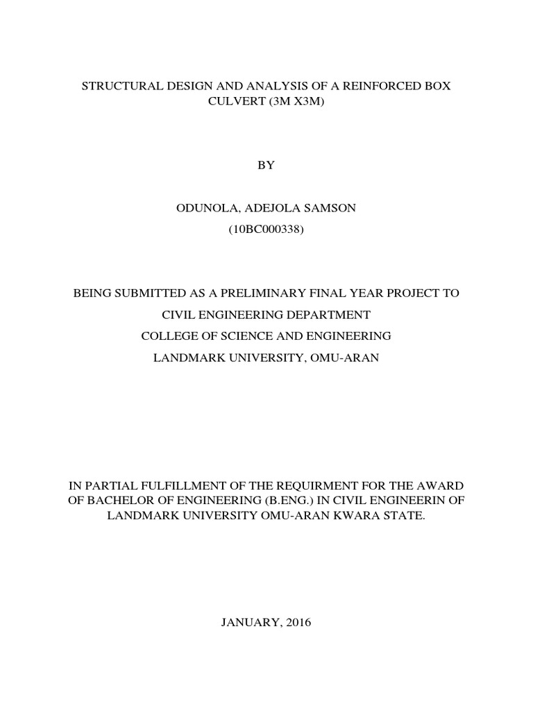 Box Culvert Structural Design Analysis | PDF | Flood | Erosion
