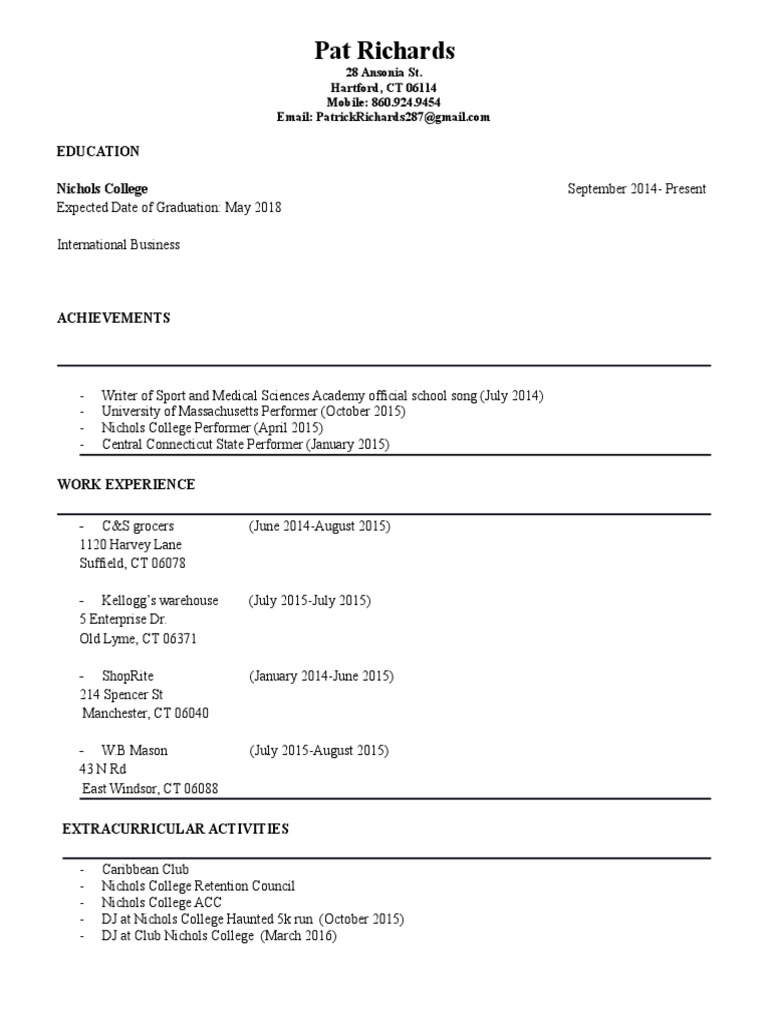 Pat Richards: Resume Overview | PDF | Travel