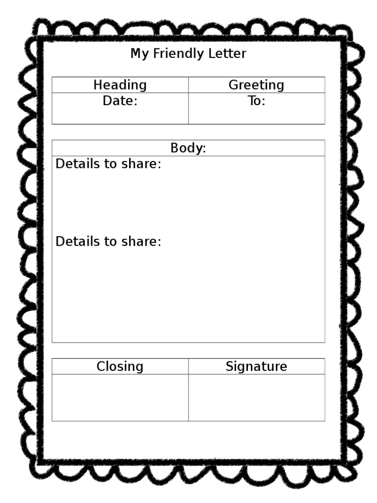 Friendly Letter Template Guide | PDF